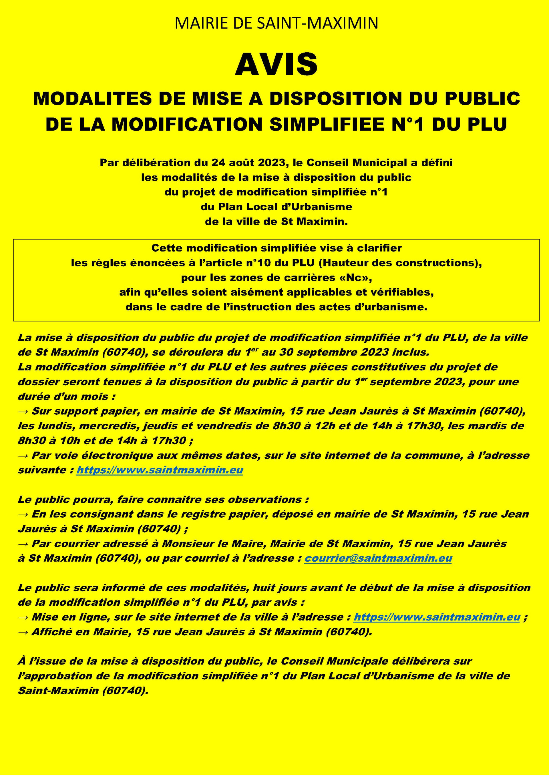 Modification du PLU
